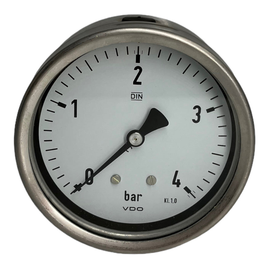 VDO Druckluft Manometer Edelstahl 0-4 bar Ø 100 mm Kl. 1.0 G 1/2 Waage ...